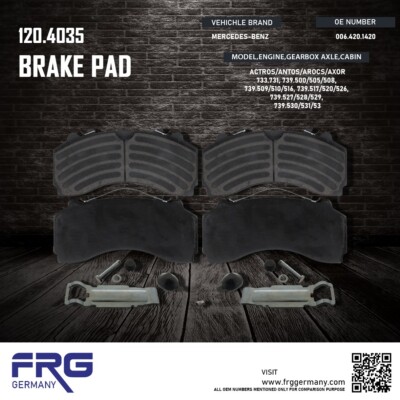 BRAKE PAD SET DISC BRAKE 9604200120FOR MERCEDES-BENZ ACTROS/MP2/MP3/MP4 ...