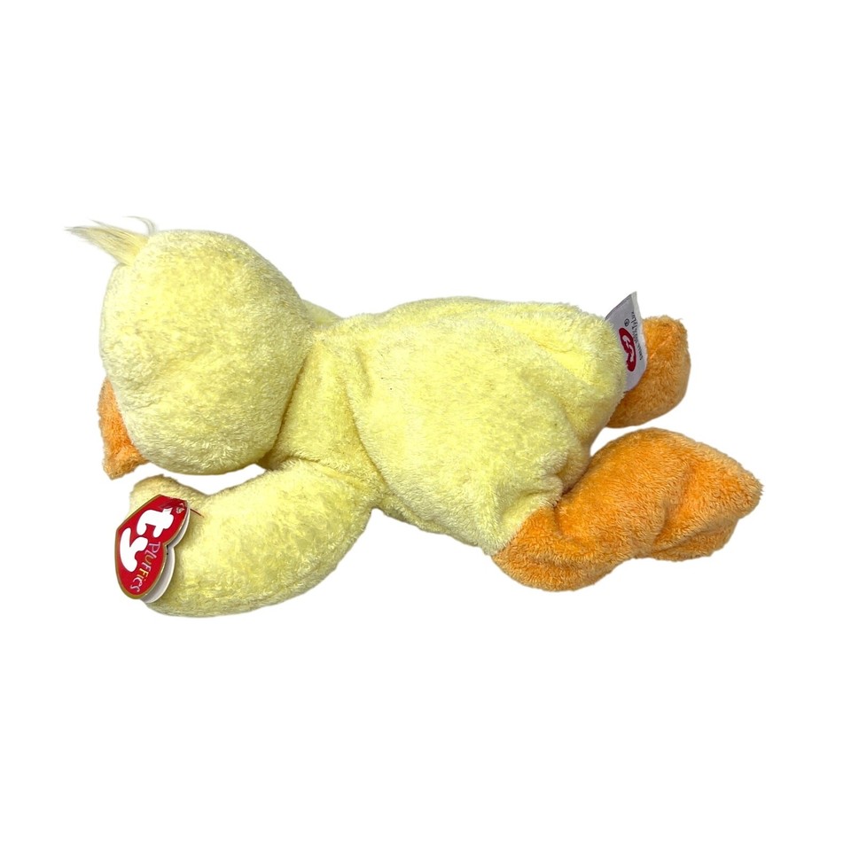 Ty Pluffies Ducky Plush 2007 Yellow Laying Down Beanie Bird with ...
