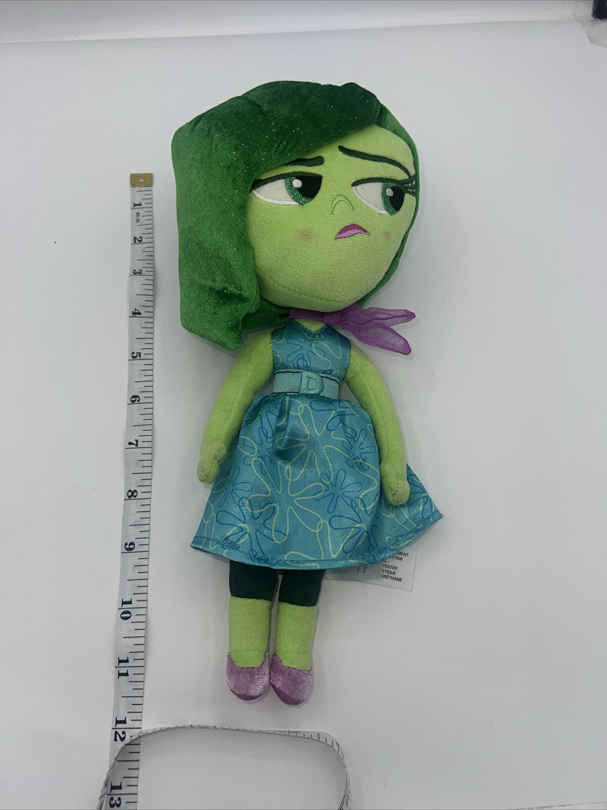 Disney Store Pixar Inside Out Disgust Green Plush Doll 11" Glitter ...