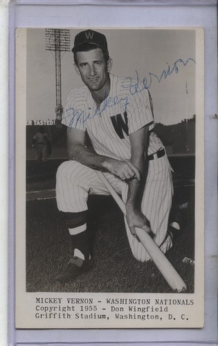 1955 Don Wingfield Post Card Mickey Vernon Washington Senators ...