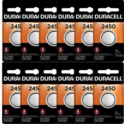 12 Pcs Duracell 2450 CR2450 DL2450 3V Lithium Coin Cell Battery | eBay