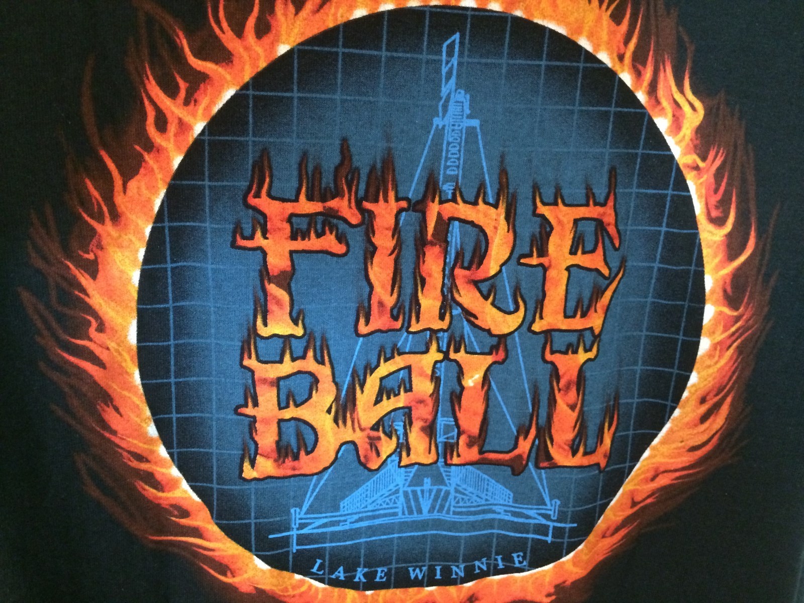 T-SHIRT- M Cotton BLACK - LAKE WINNIE FIREBALL ROLLER COASTER ...