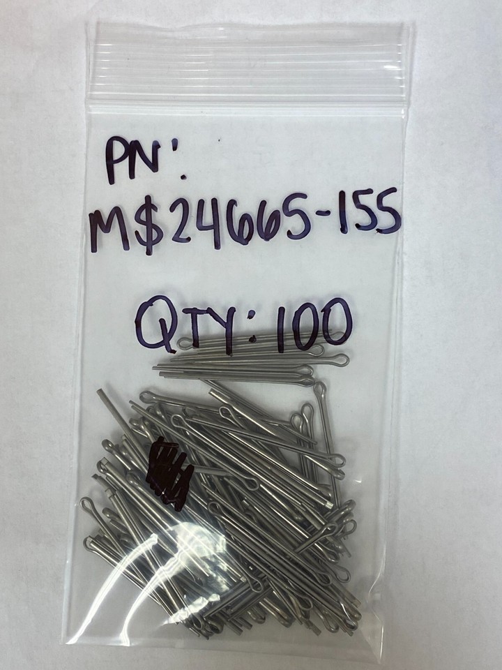 Cotter Pins Stainless Steel 100each P/N MS24665-155 New | eBay