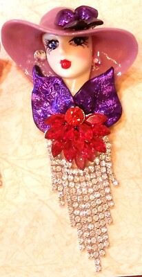 Lady Face Porcelain-Look pin Brooch handmade | eBay