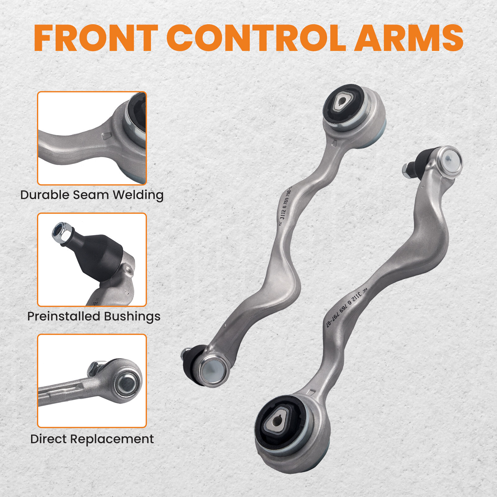 Front Suspension Wishbone Control Arms & Drop Link Kit for BMW E90 E91 ...