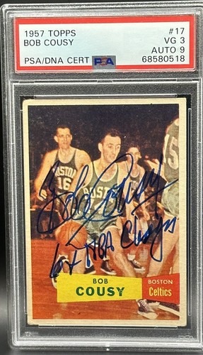 1957 Topps #17 Bob Cousy PSA 3 Auto 9 Hof Signed Rc Rookie Autograph ...