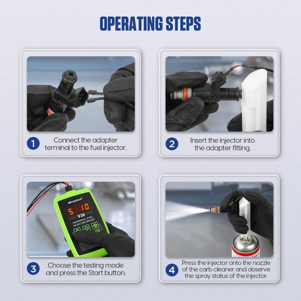 Universal Fuel Injector Tester Cleaner Fuel Injector DIY Cleaning 6 ...