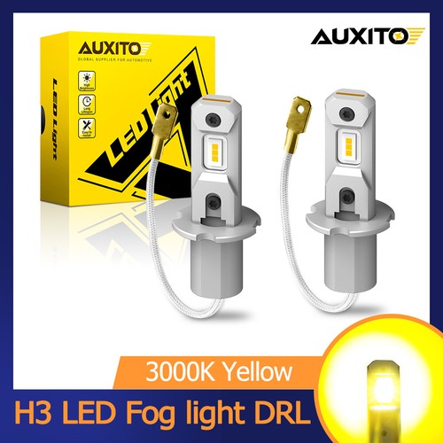 AUXITO 2X Yellow H3 LED Fog Light Headlight Bulbs Lamp Conversion 3000K ...