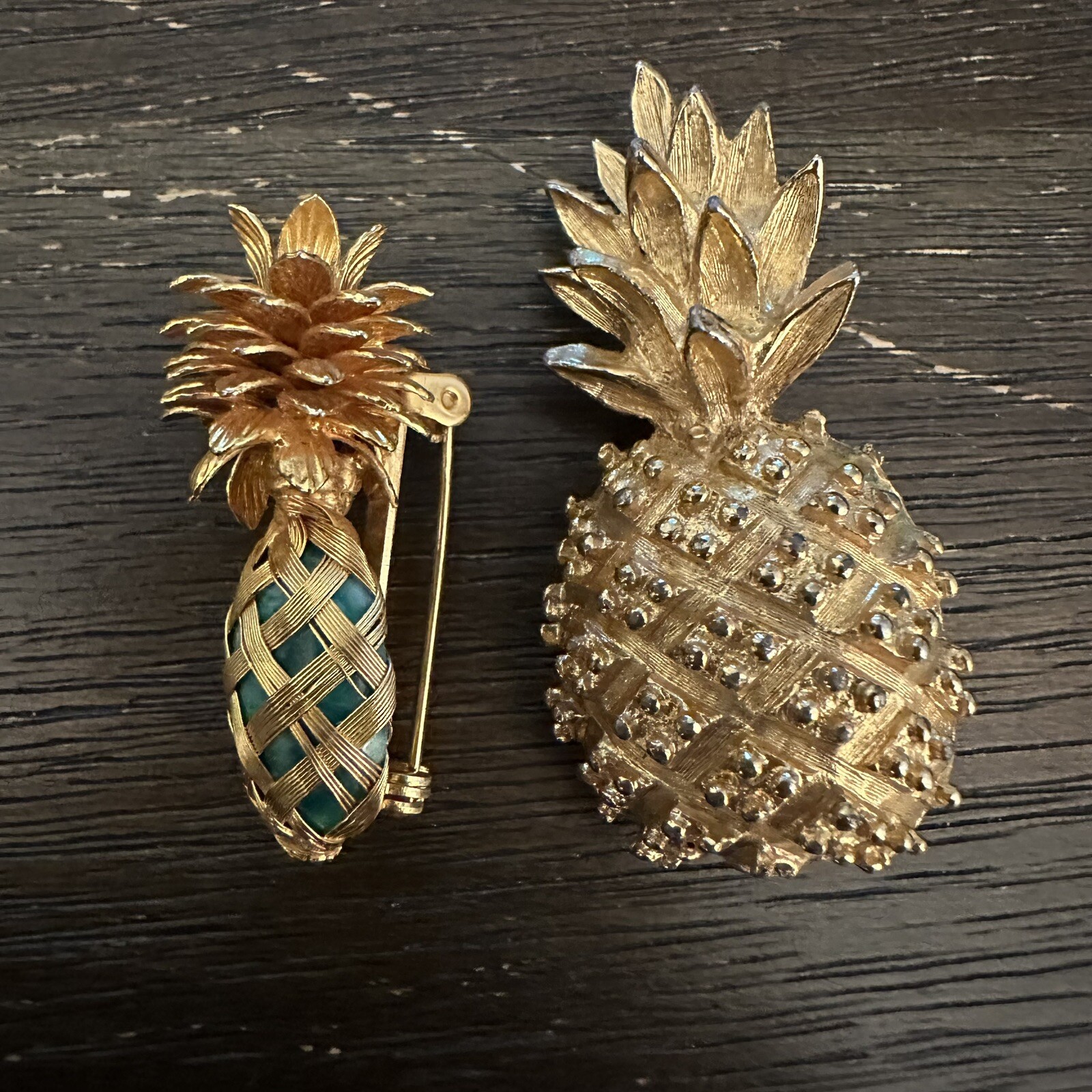 Two Elegant, Gold Tone, Pineapple, Brooches/Pins In great Condition. | eBay