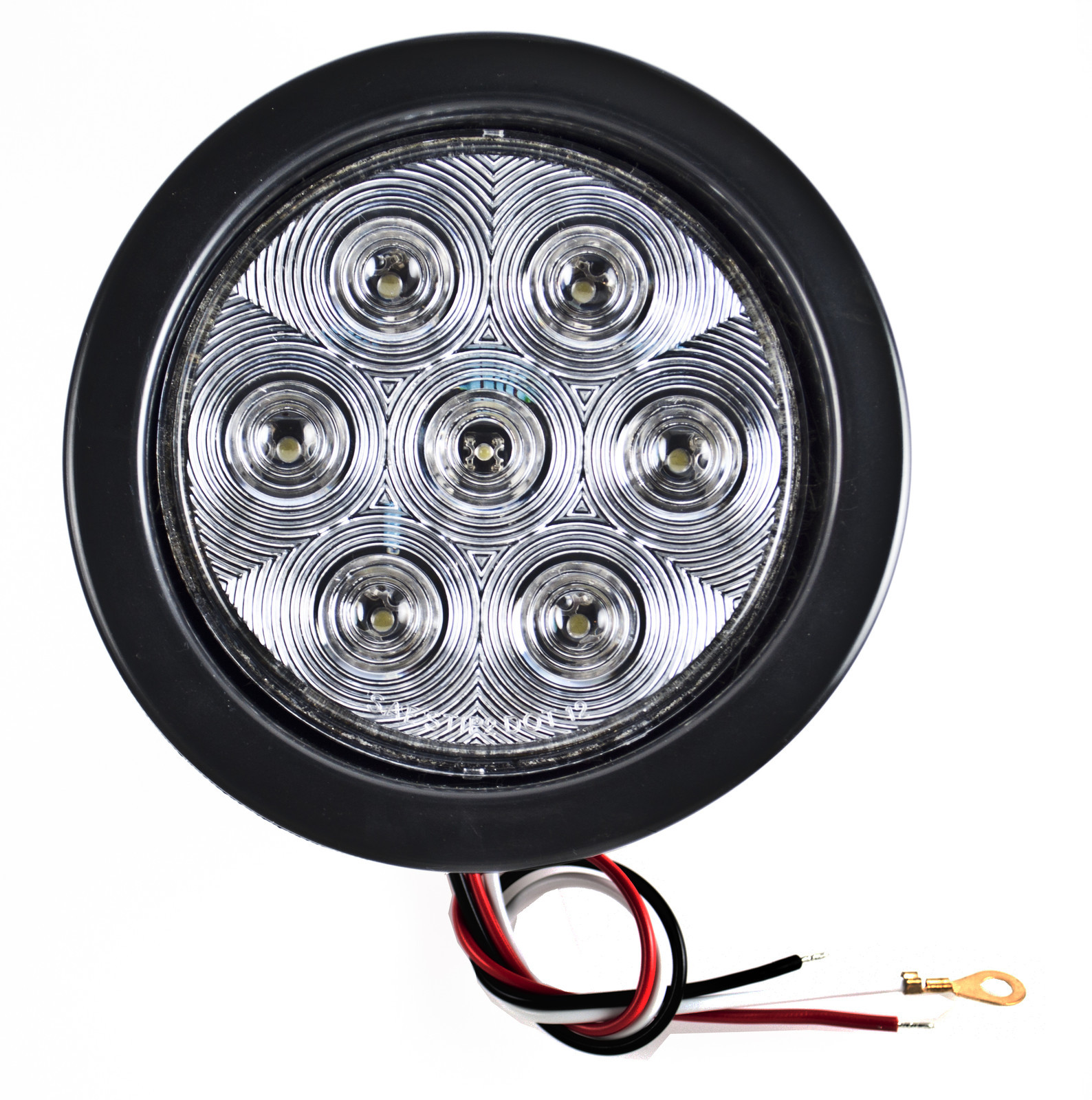 4" Inch White 7 LED Round Backup/Reverse Truck Light w/ Grommet ...