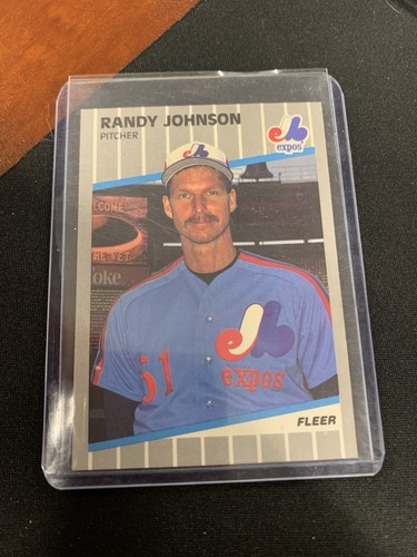 1989 Fleer Randy Johnson RC ERROR Marlboro Ad On Scoreboard Expos | eBay