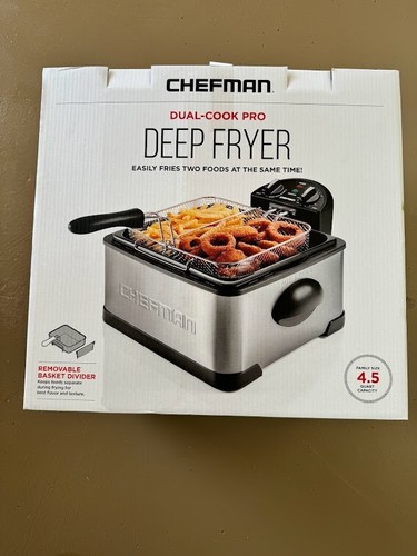 Chefman 4.5L Dual Cook Pro Deep Fryer with Basket Strainer and ...