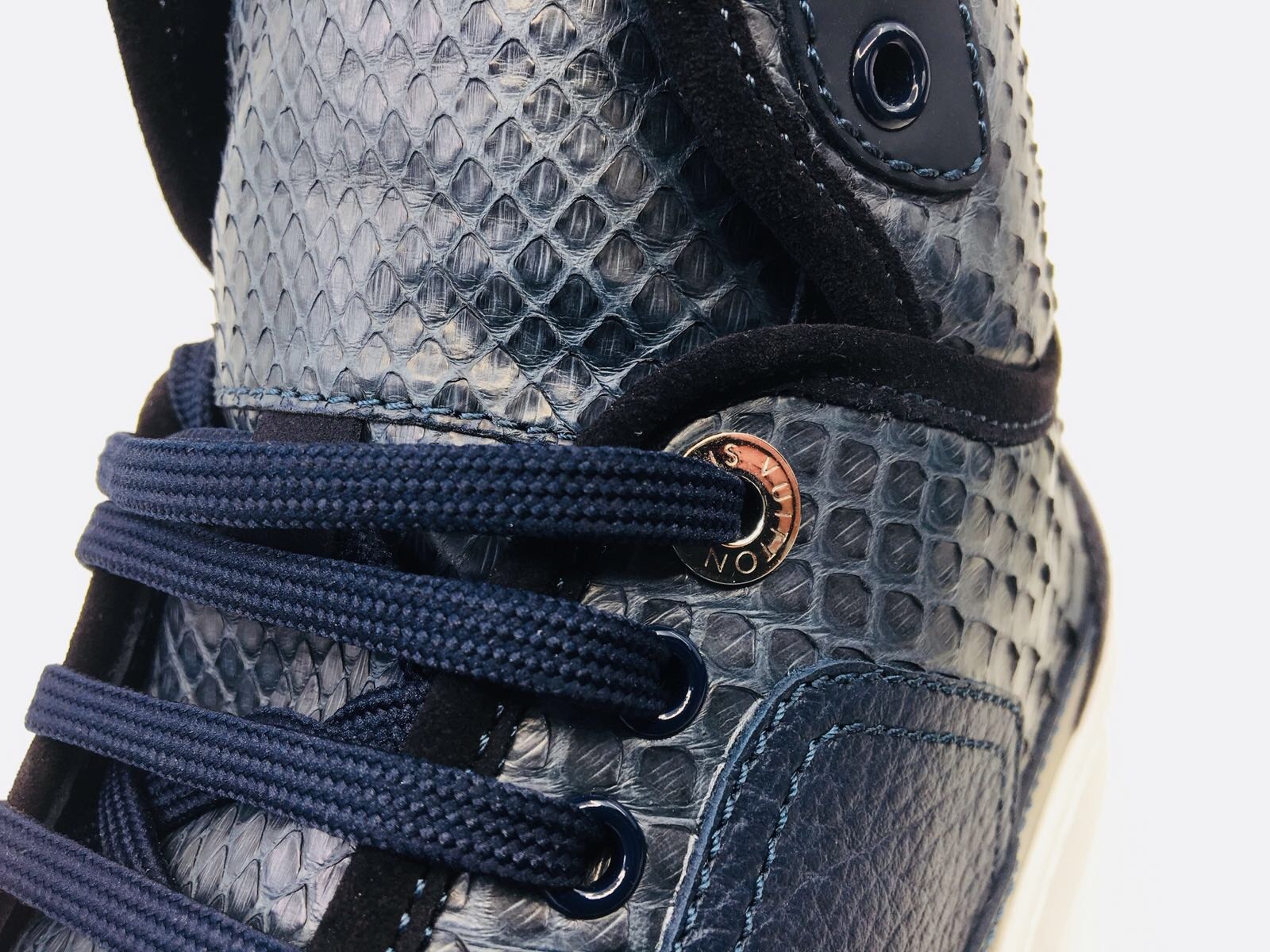 Louis Vuitton Men's Black Python Skin High Top Sneaker Boot size 6 US ...