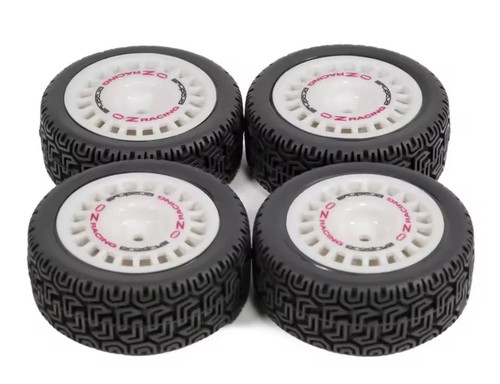 RC OZ Wheels Rims & Rubber Tires 12mm Hex Hub For Tamiya TT-01 TT-02 XV ...