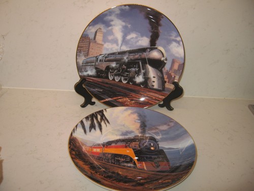 STEAM TRAIN PLATES - NEW YORK CENTRAL & SOUTHERN PACIFIC - BRADFORD ...