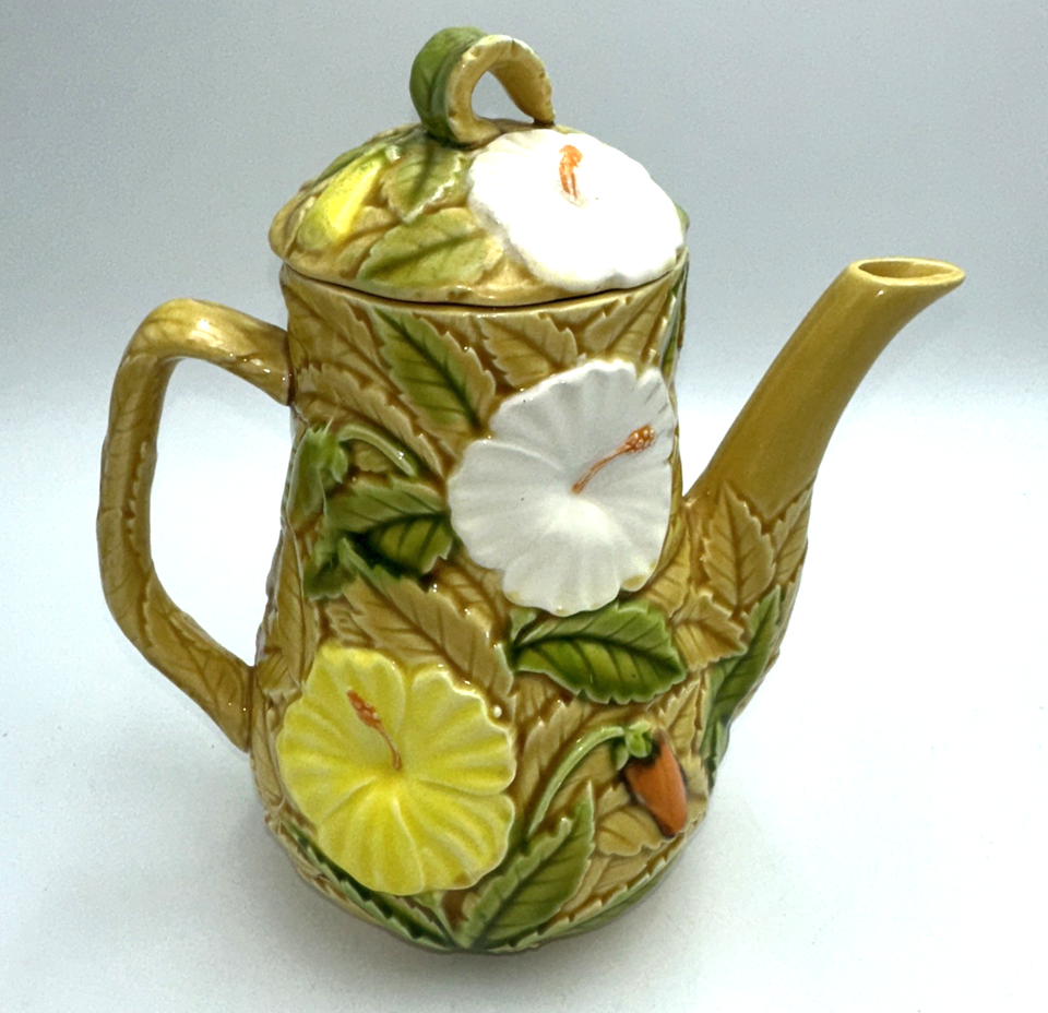 Vintage Giftcraft Coffee Tea Pot 1970s Raised Hibiscus Design Japan | eBay