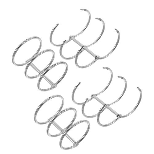 4pcs Small Silver Metal Rings - Split Book Binding Loops for Flash Card ...