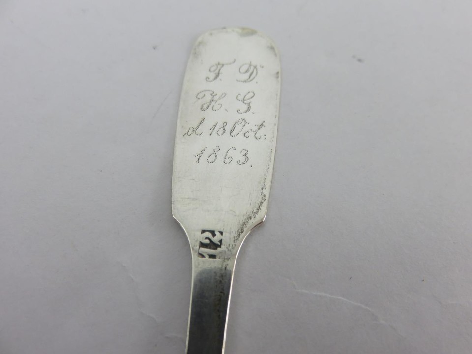 6pc Antique German 750 Silver Teaspoons 1863 Five O'clock Spoons 12 ...
