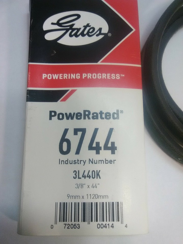 GATES BELT 6744 POWERATED 3L440K 3/8 X 44" REPLACEMENT FLAT- V | eBay