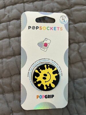 Popsockets Splat Paint Splatter Smiley Yellow Black Pop Pop Socket | eBay