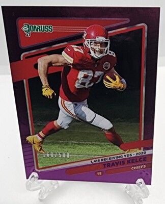2021 Donruss Travis Kelce Purple Stat Line 160/500 Kansas City Chiefs ...