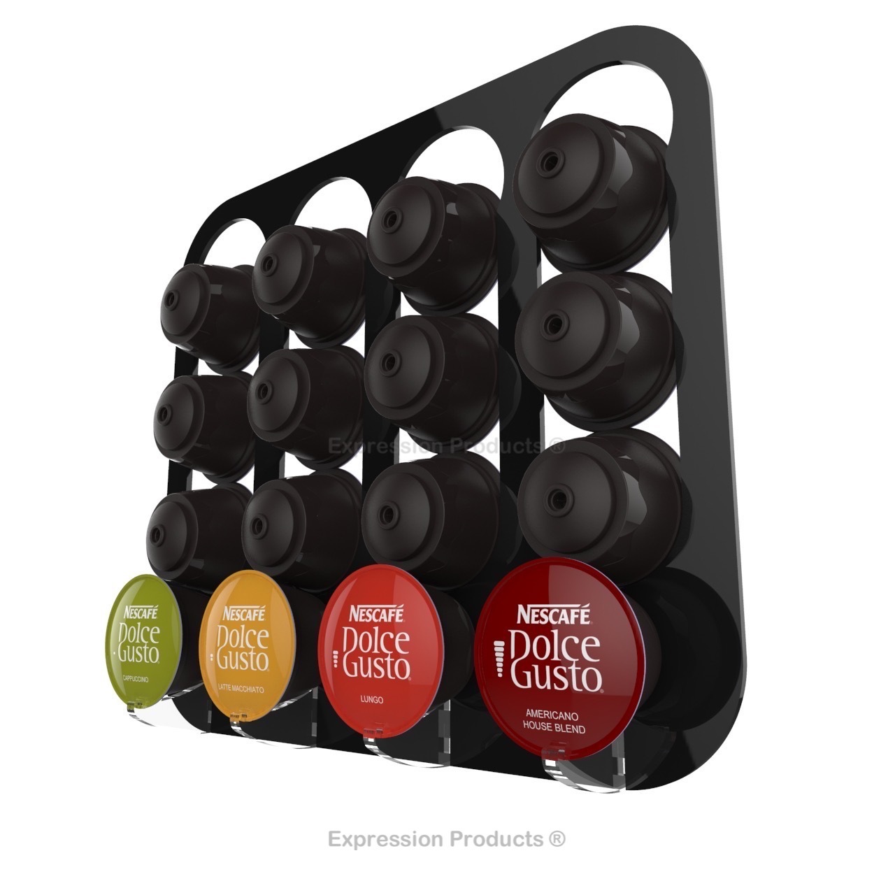 Dolce Gusto coffee capsule pod holder, wall mounted holds 8-48 capsules ...