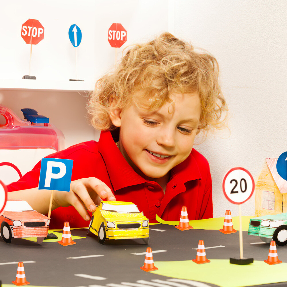Barricade Toy 24-Piece Traffic Set | Realistic For Toddler Construction ...