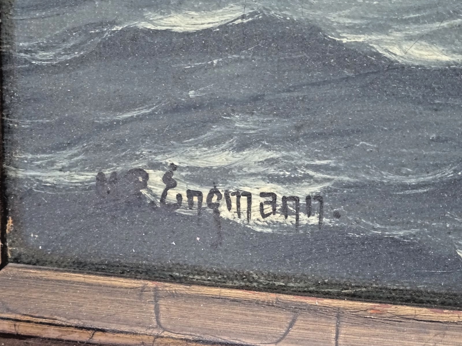 Hans Peter Engmann (Danish,1879-1938) Oil Painting of Ship "Georg Stage ...