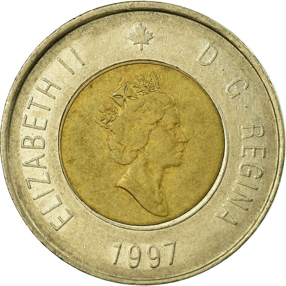 Canadian Coin Canada 2 Dollars | Queen Elizabeth II | Polar Bear | 1996 ...