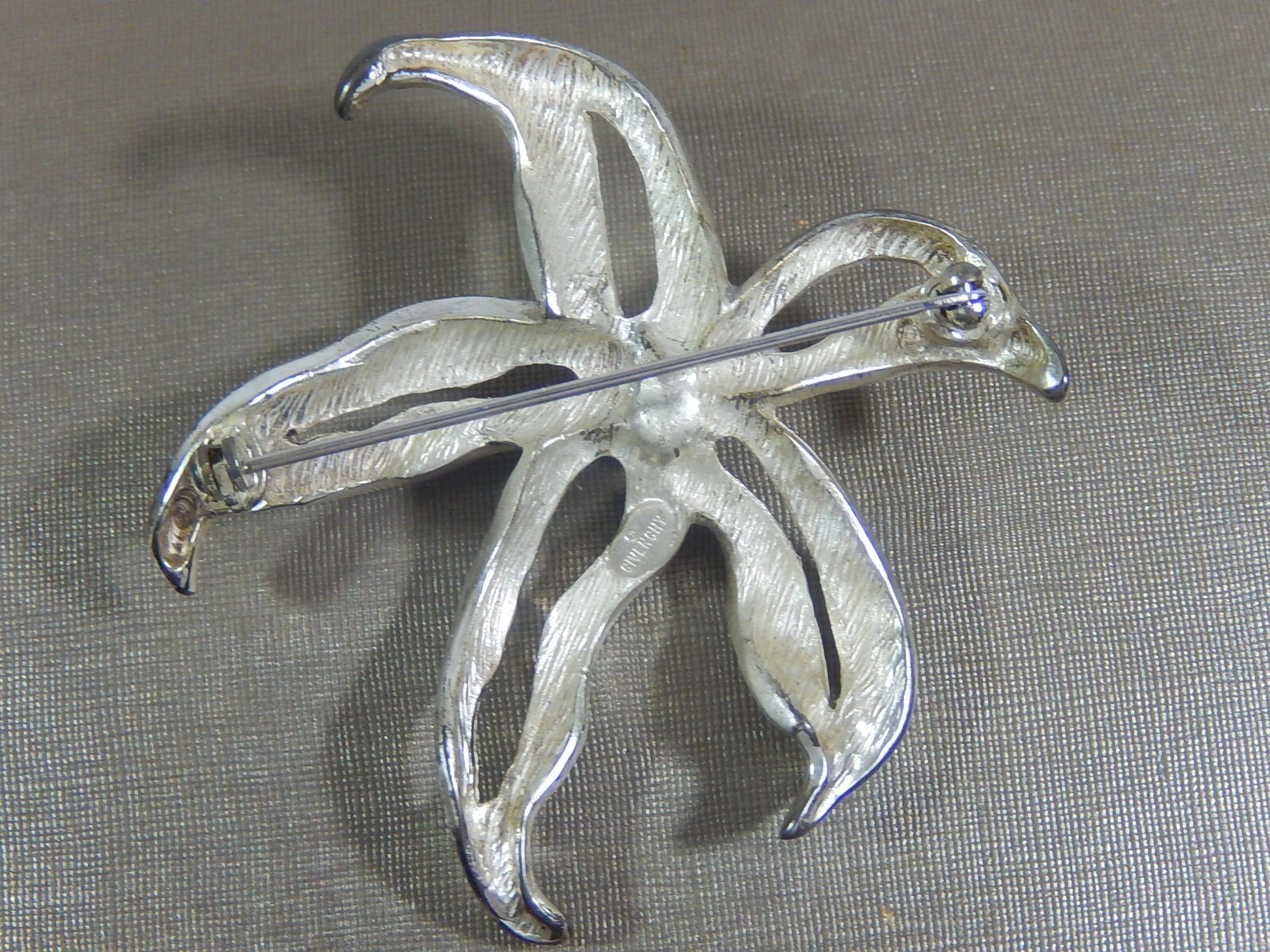 RARE SIGNED GIVENCHY LILY FLOWER AQUA & PINK EMBEDDED… - Gem