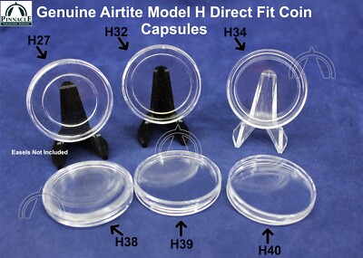 GENUINE Airtite Direct Fit Model H Coin Capsules - You Pick Size and ...