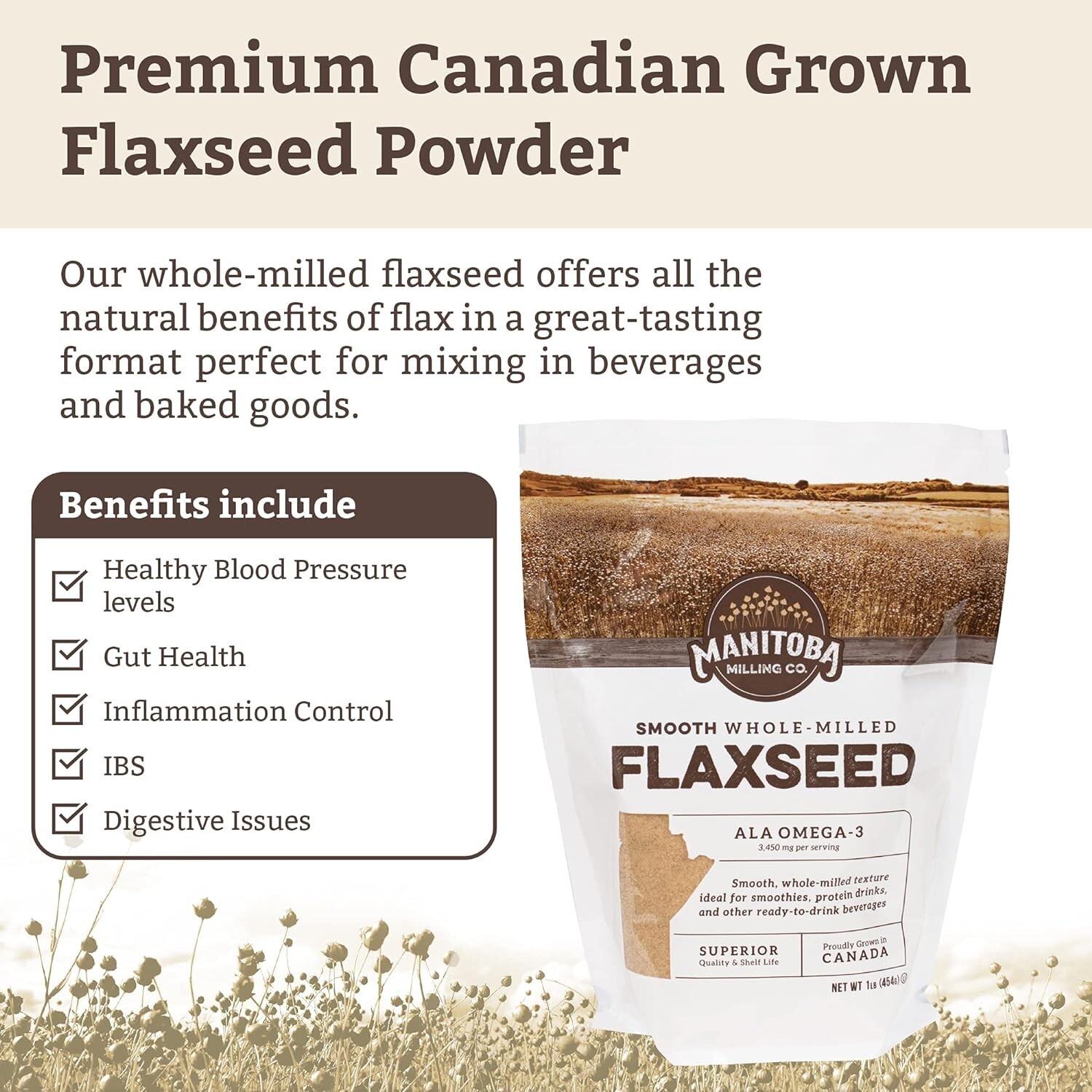 Manitoba Milling Finest Whole Milled Smooth Golden Flaxseed Flax Seed ...