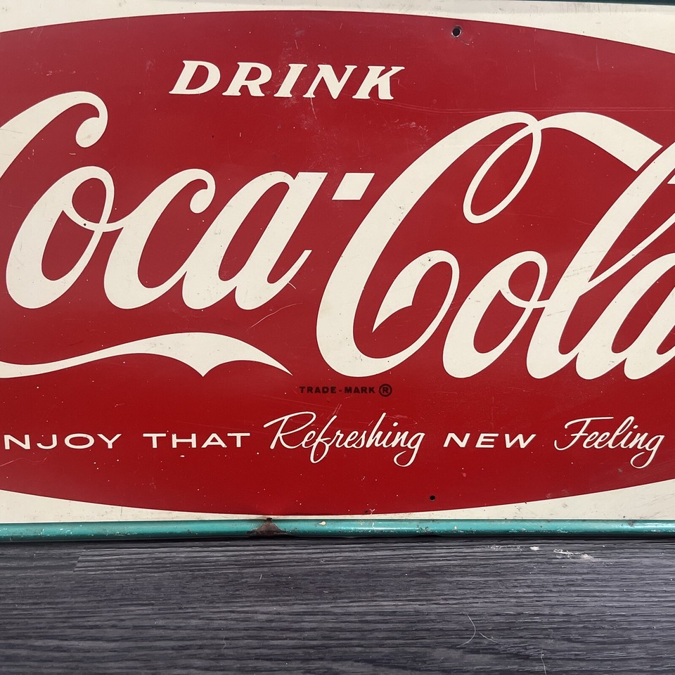 Early 50's Coca Cola Sign “Enjoy That Refreshing New Feeling” 31.75"x ...