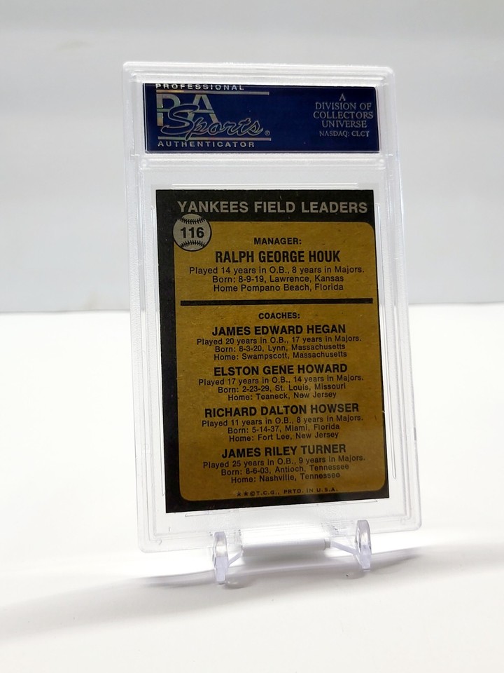 1973 Topps #116 Yankees Manger/Coaches ORANGE PARALLEL Ralph Houk PSA 9 ...