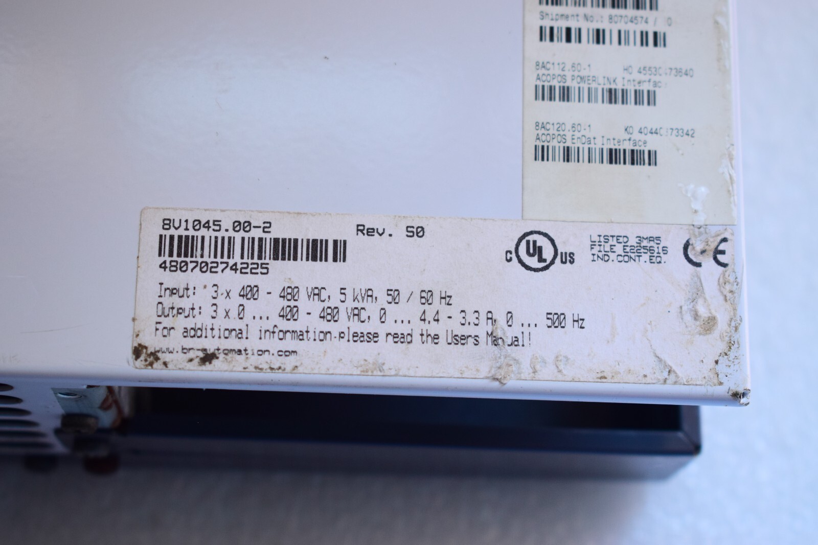 B&R 8V1045.00-2 ACOPOS 1045 3 PHASE SERVO DRIVE 8V1045.002 2 KW | eBay