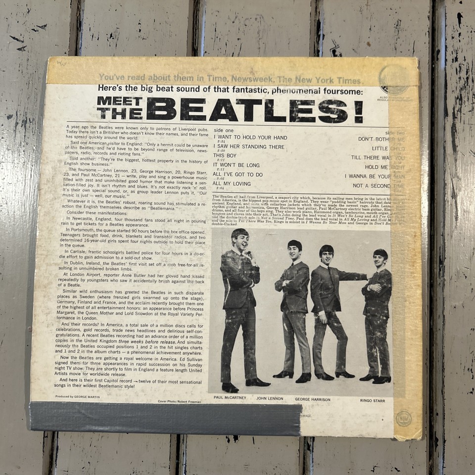 MEET THE BEATLES CAPITOL RECORDS VINYL LP # ST-2047 | eBay
