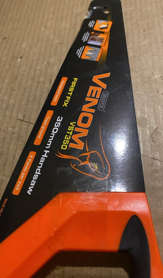 Draper Venom 8ppi/7tpi Tool Box S*aw First Fix Triple Ground 350mm DIY ...