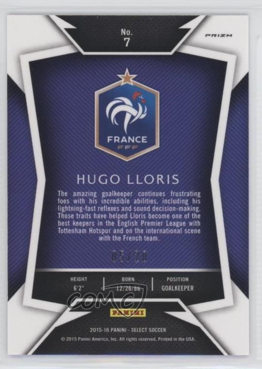 2015-16 Panini Select Pink Prizm /20 Hugo Lloris #7 | eBay
