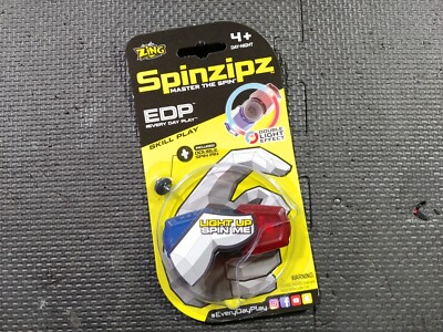 Zing™ Spinzipz Double-Sided LED Light-Up Fidget Style Spinner - Red ...