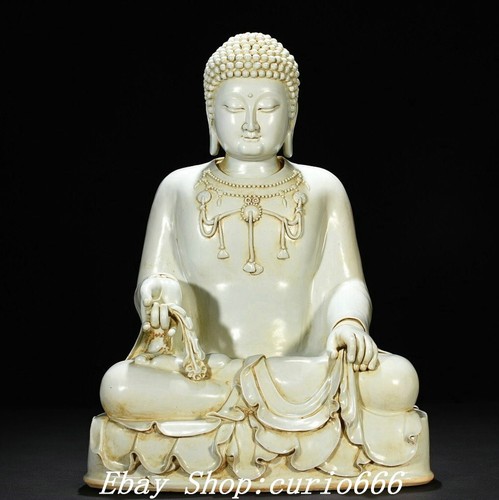 Old Chinese Buddhism Dehua Porcelain Rulai Tathagata Sakyamuni Buddha ...