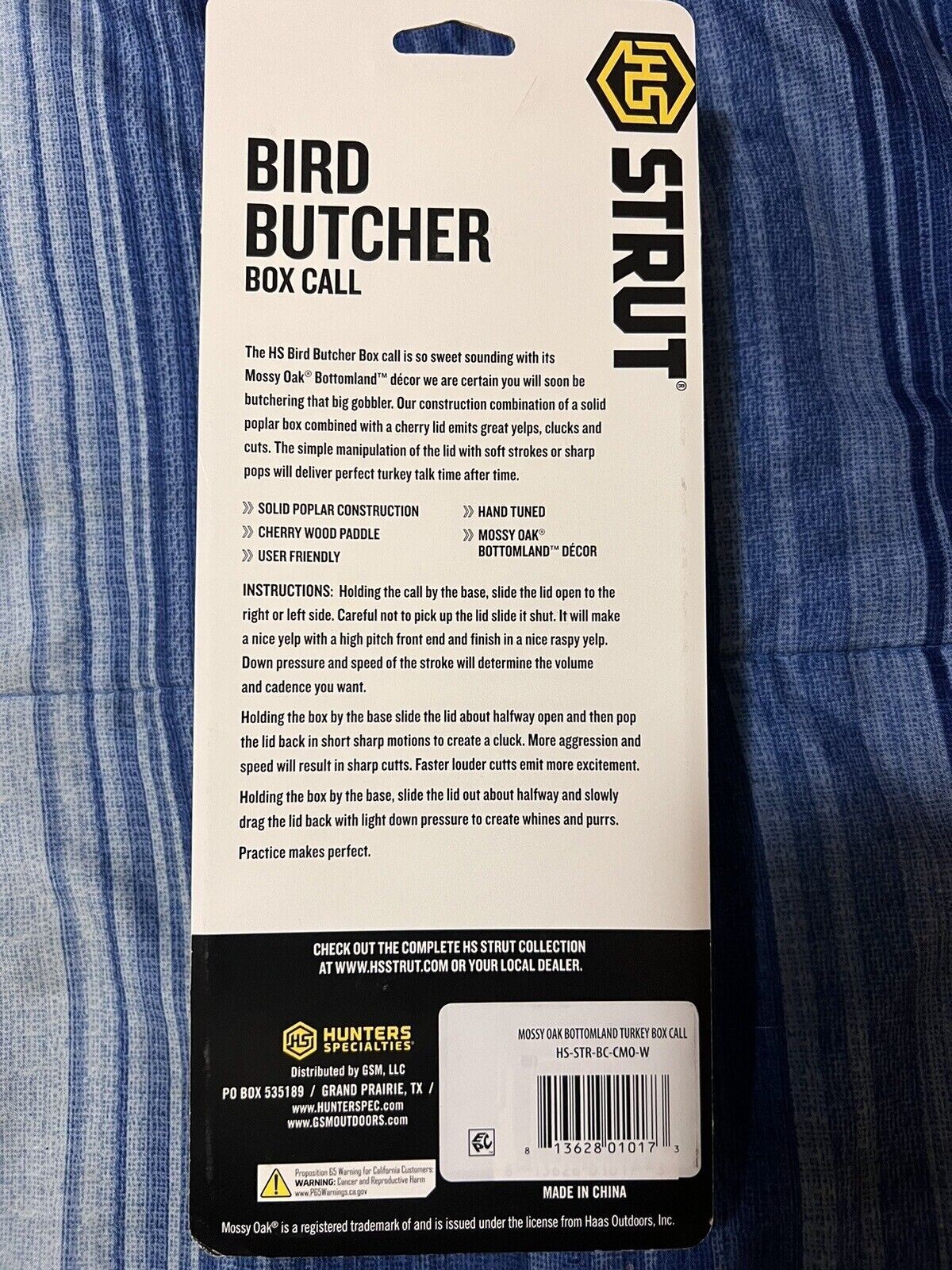 Strut Bird Butcher Box Call Turkey Call Mossy Oak Bottomland *NEW* | eBay