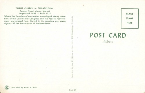 Postcard Christ Church Philadelphia Pennsylvania | eBay
