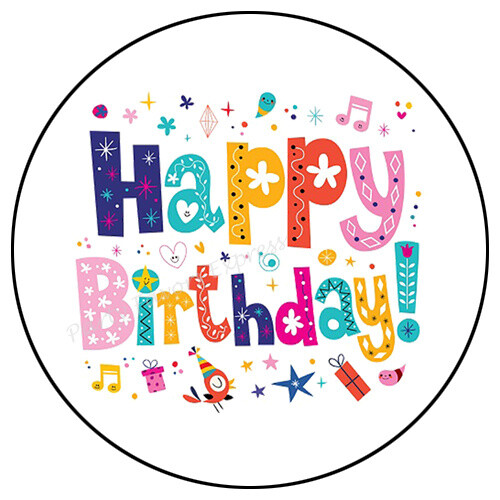 HAPPY BIRTHDAY ENVELOPE SEALS LABELS STICKERS PARTY FAVORS | eBay