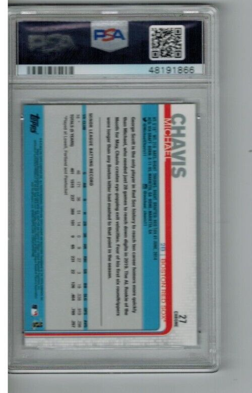 2019 Topps Chrome Michael Chavis Update PSA 10 GEM MT Card #27 MINTY ...
