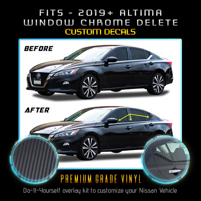 For 2019-2020 Nissan Altima Window Precut Chrome Delete Kit - Matte ...