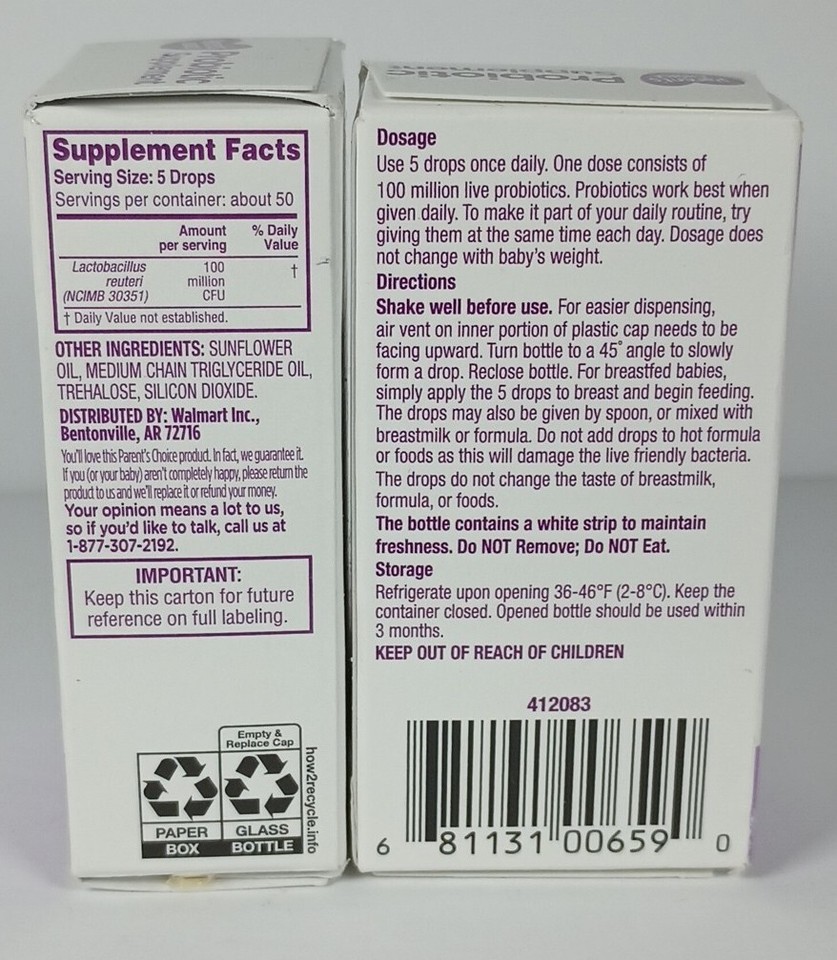 X3 Parent's Choice Infant Probiotic Supplement Digestion Immune Health ...