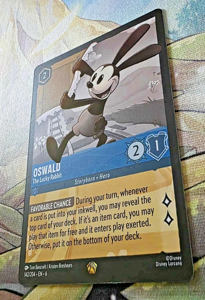 Disney Lorcana Azurite Sea Oswald The Lucky Rabbit 142/204 Cold Foil | eBay