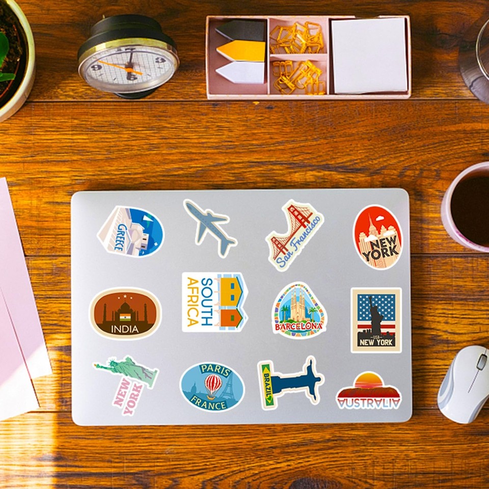 DothRayan 100Pcs World Travel Stickers Pack, Vacation Sticker Famous ...