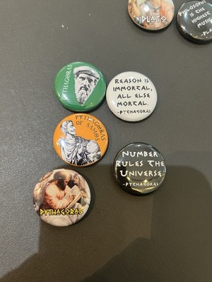 Pythagoras pins buttons badges greek mathematics math philosophy ...