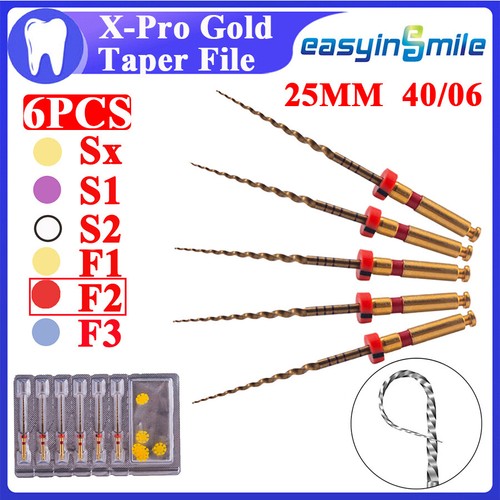 6pcs Endodontic Dental Endo Files Rotary NITI Files X-Pro Gold Taper ...
